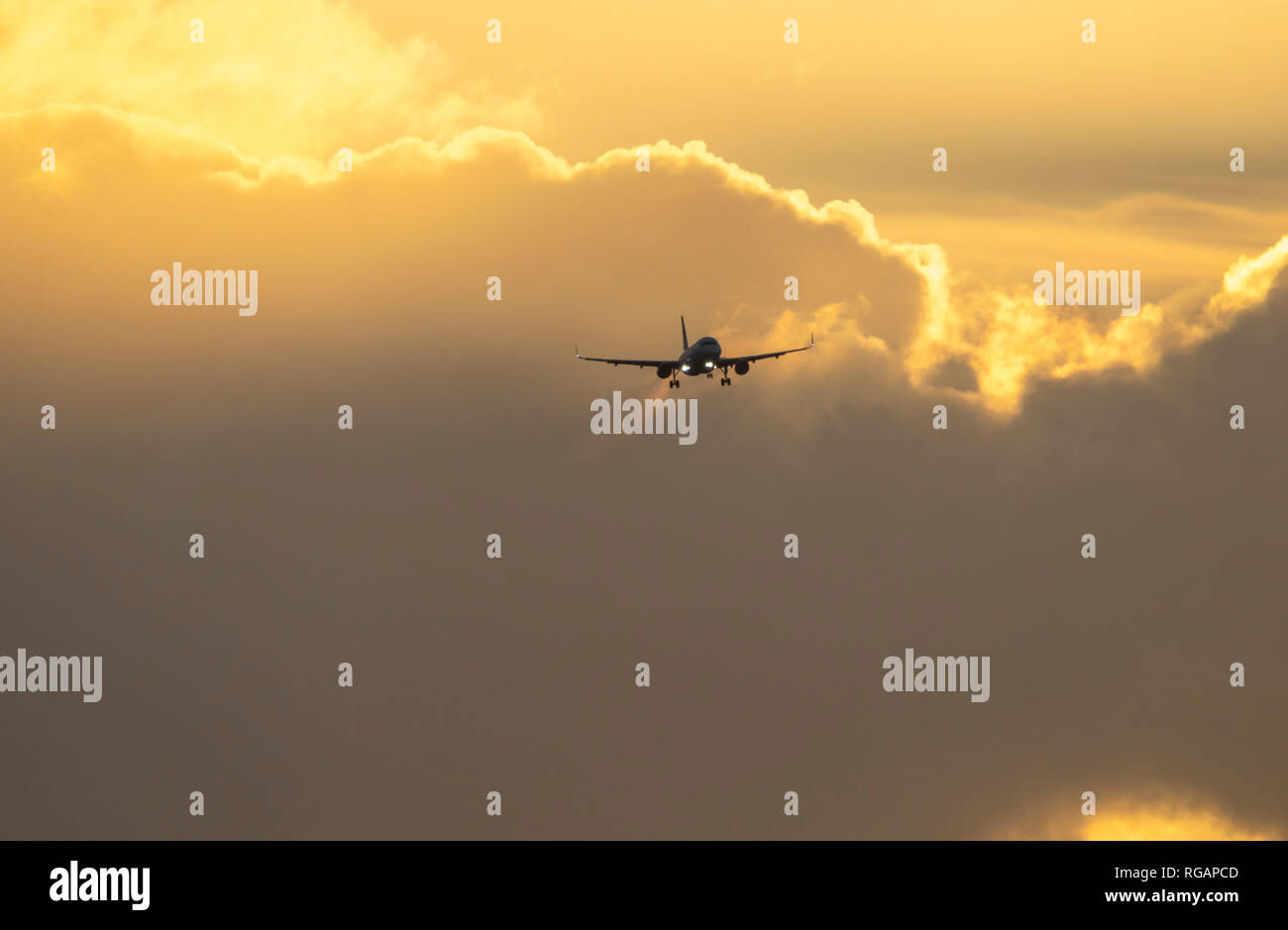 Airport Duesseldorf International, DUS, Germany, jet airplane landing ...