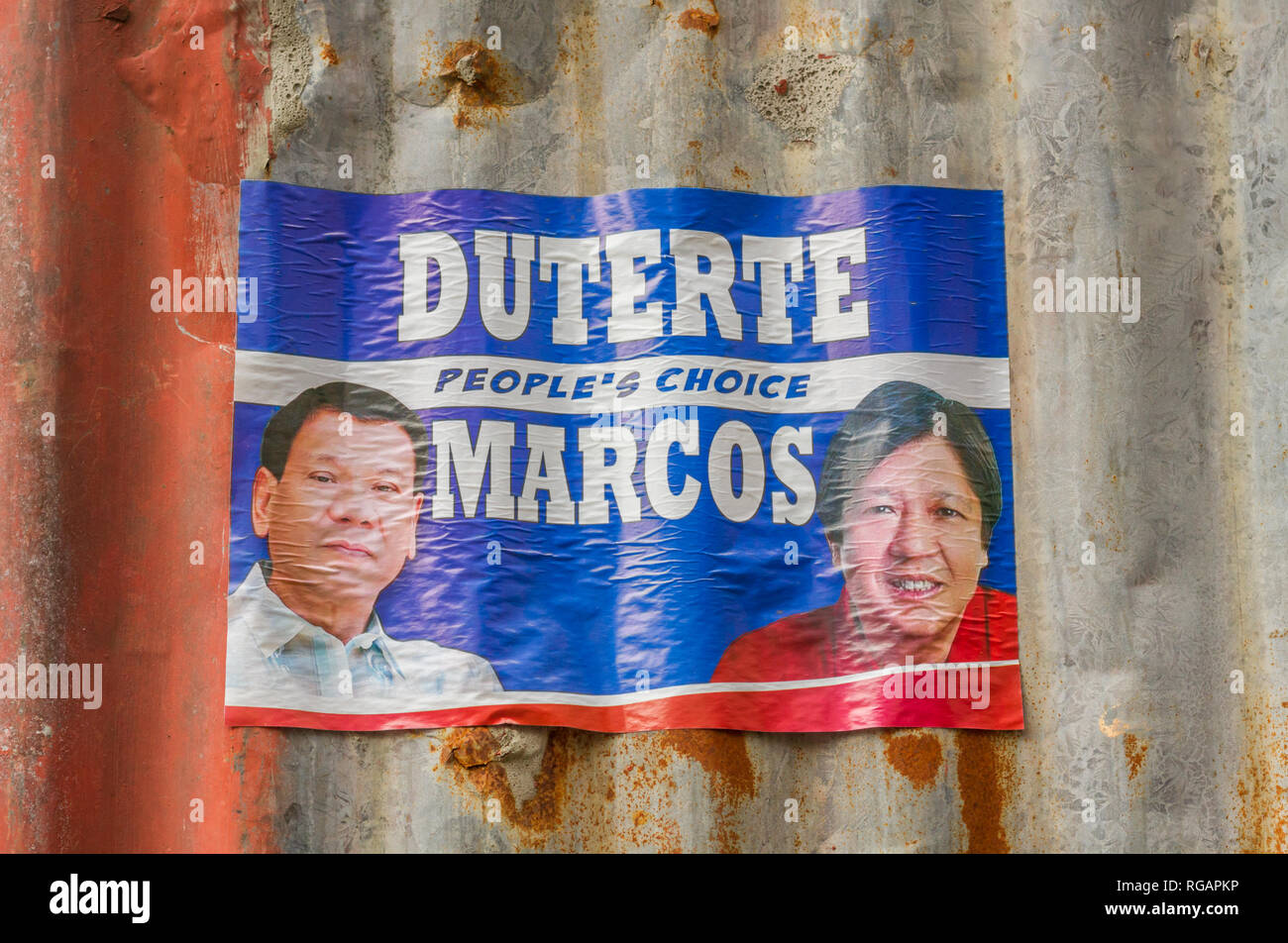 2016 election poster in Philippines where Rodrigo Duterte was elected ...