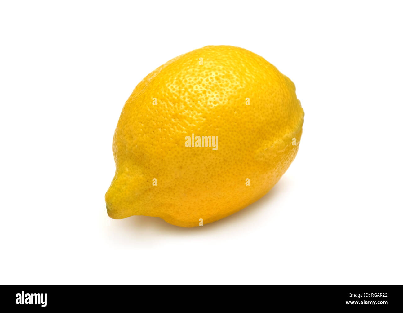 Still-life with ripe big lemon isolated on white background top view ...