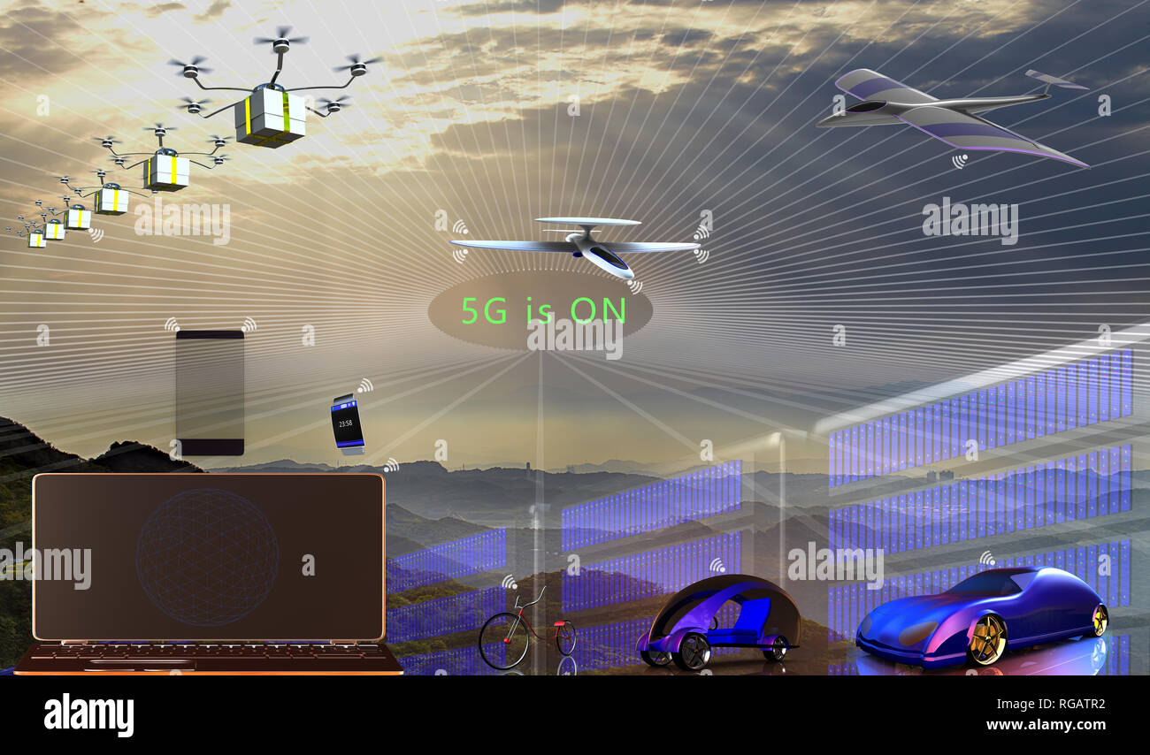 The 3d rendering of 5G Network Connection Concept Stock Photo - Alamy