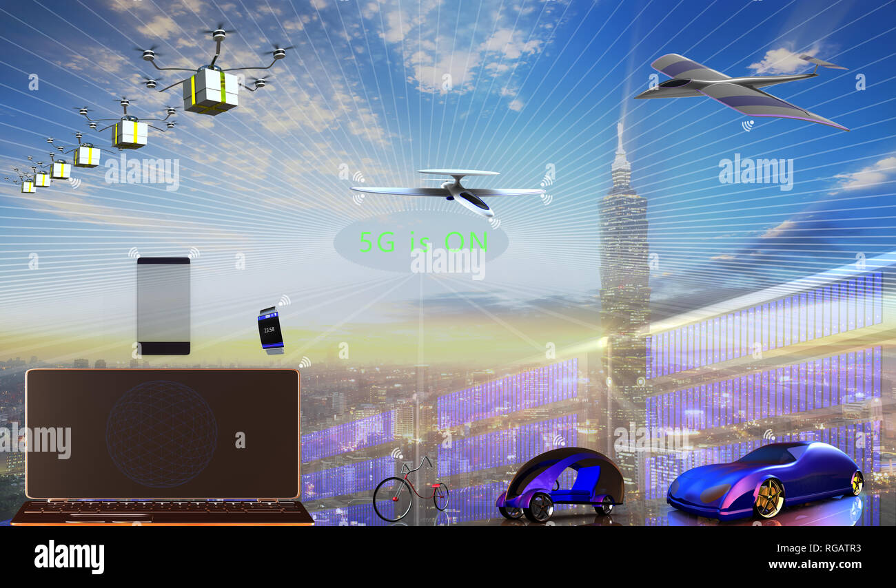 The 3d rendering of 5G Network Connection Concept Stock Photo - Alamy