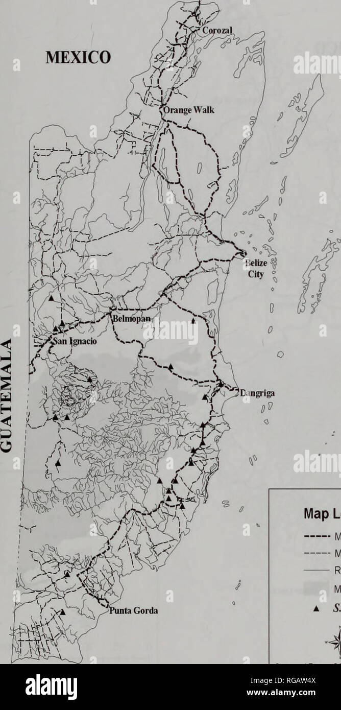 Belize Map Of Mountains