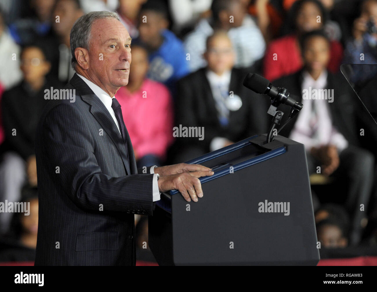 NEW YORK, NY - OCTOBER 25: Mayor Michael Bloomberg speaking at the ...