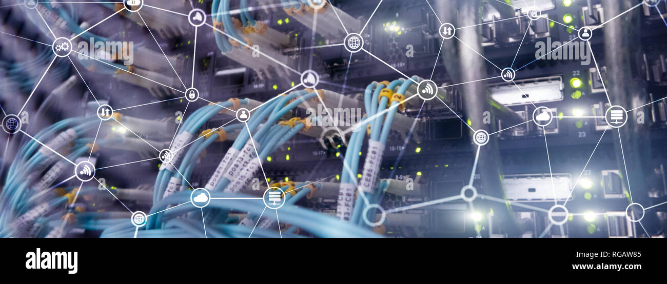 Telecommunication concept with abstract network structure and server ...