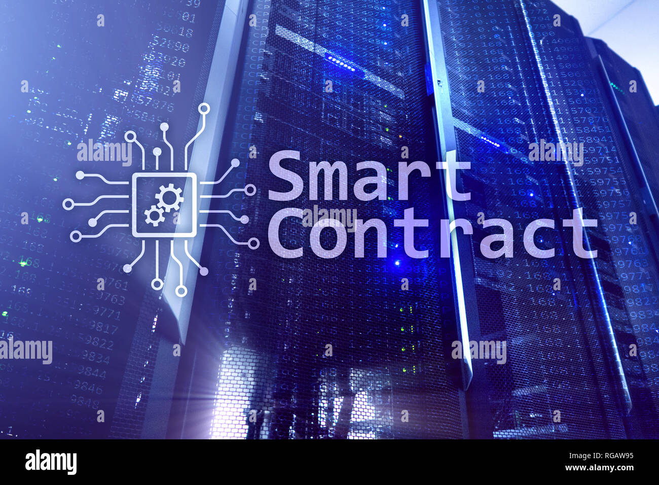 Smart contract, blockchain technology in modern business Stock Photo ...