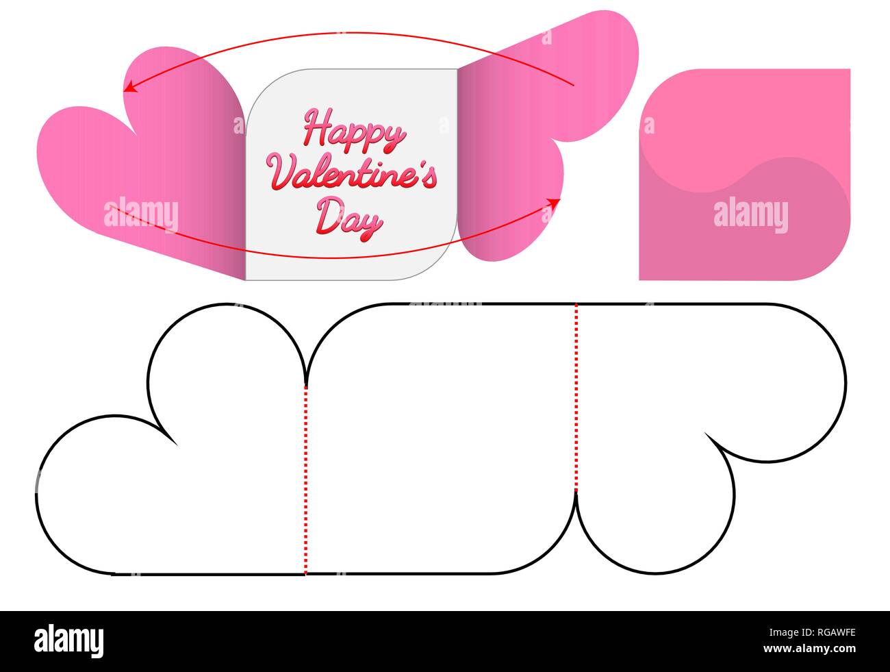 Heart Shape Invitation Card die cut template Stock Vector Image & Art ...