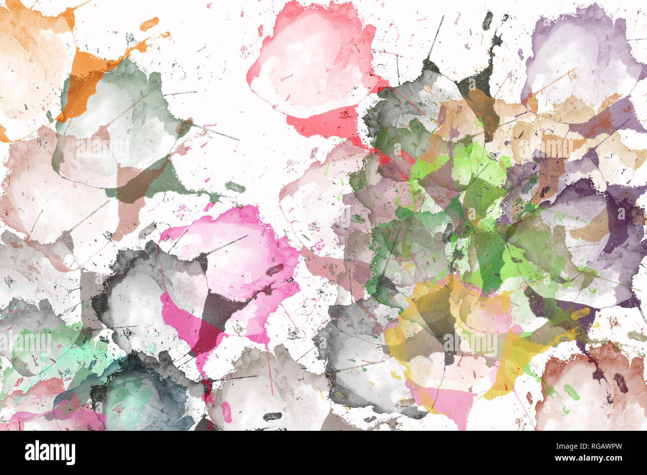 Abstract colored paper. Colored paint stains isolated on white ...