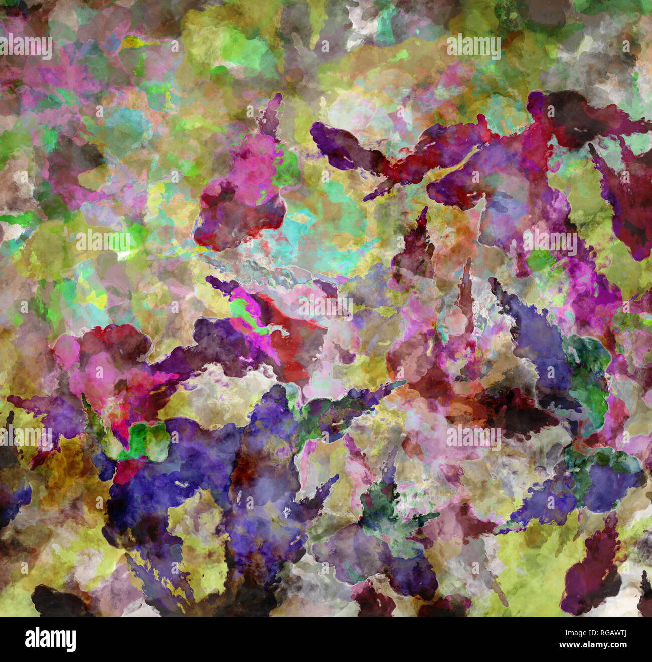 Abstract chaotic pattern with geometric elements and lines of scuffed ...