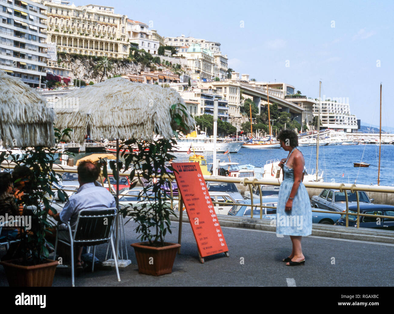 France. Monaco. Monte-Carlo.French Riviera.Cafe restaurant on the main ...