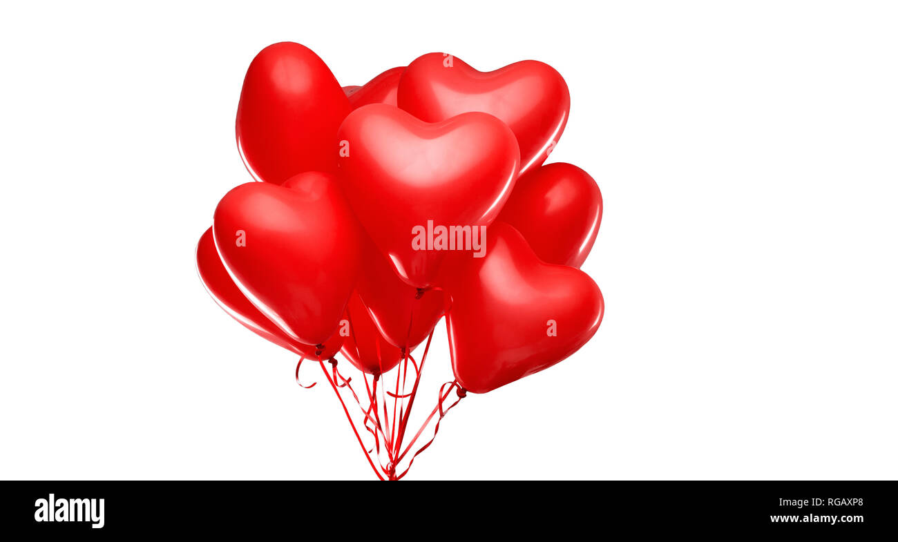 Red white balloons heart Cut Out Stock Images & Pictures - Alamy