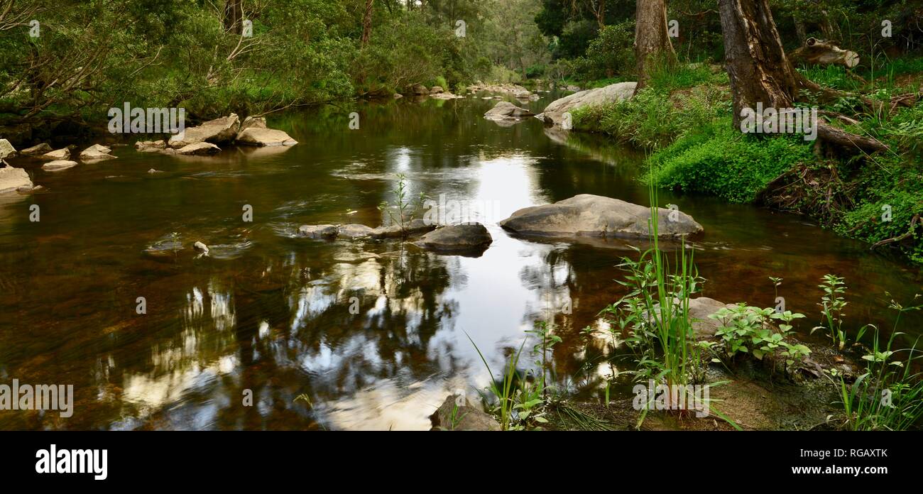 The 4wd crossing of broken river at the Bush camp at The Diggings ...