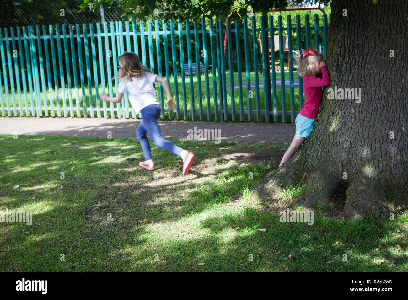 Playing hide go seek hi-res stock photography and images - Alamy