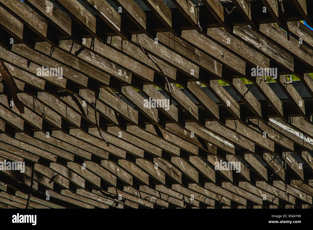 Wood slat roof hi-res stock photography and images - Alamy