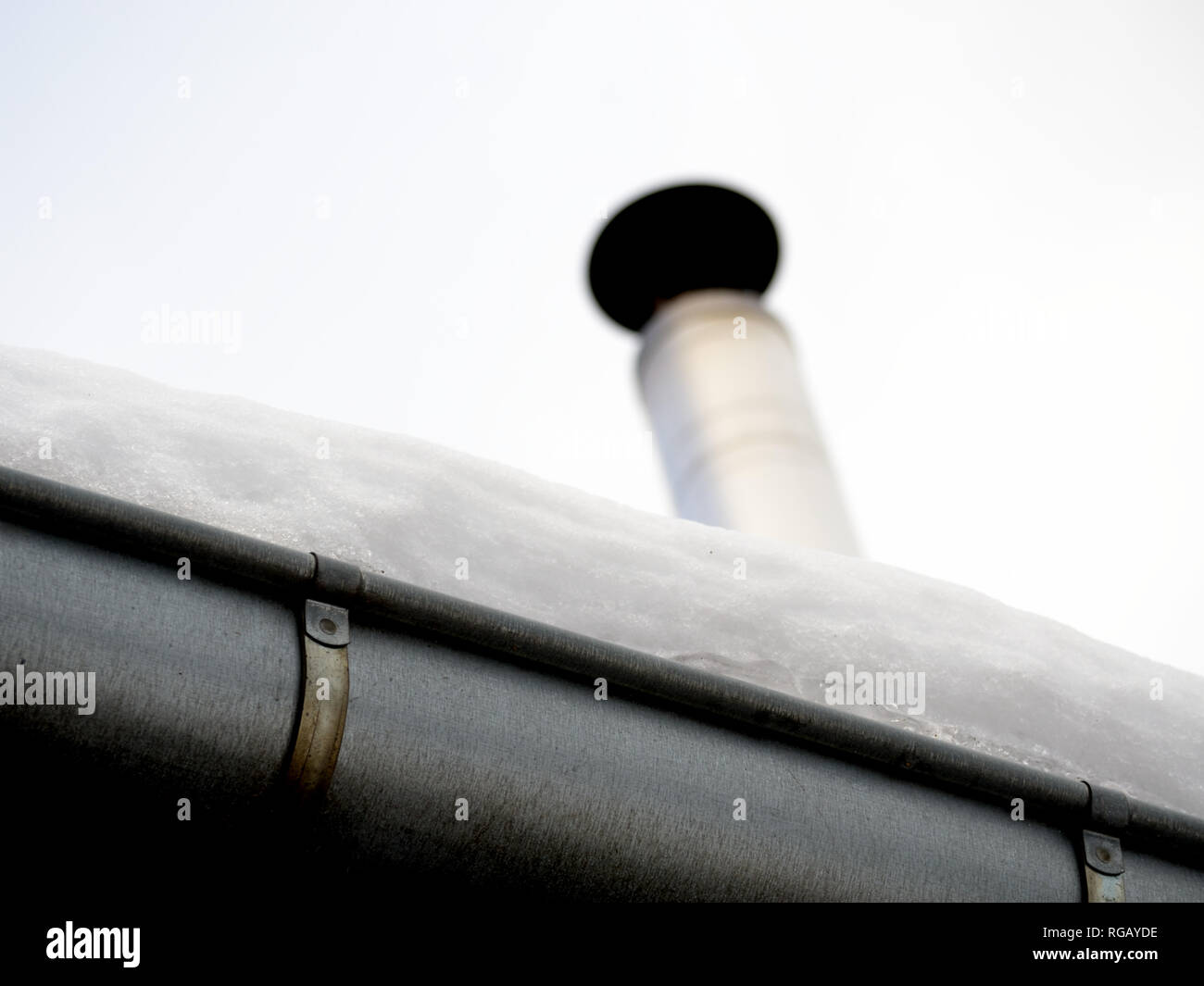 Stainless steel chimney, close up on house Stock Photo - Alamy