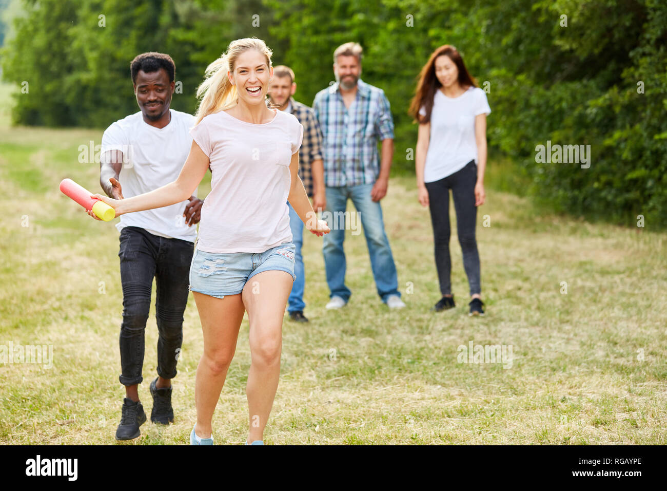 Relay race woman hi-res stock photography and images - Alamy