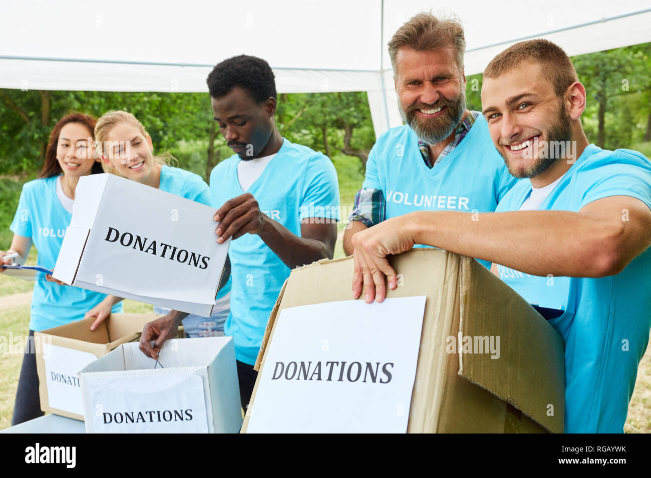 Voluntary Volunteer Team collects donations in donation boxes in ...