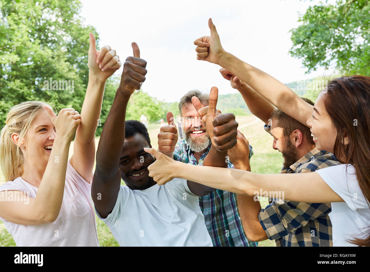 Teambuilding celebrate hi-res stock photography and images - Alamy