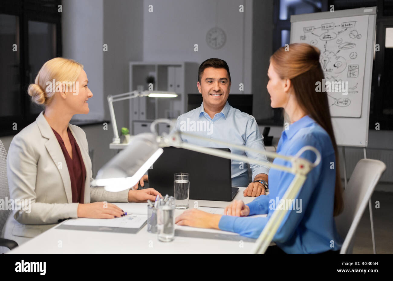 Business team laptop working night hi-res stock photography and images ...