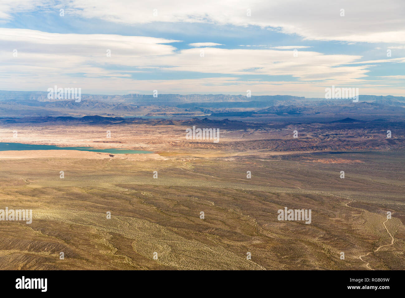 aerial view of grand canyon desert and lake mead Stock Photo - Alamy