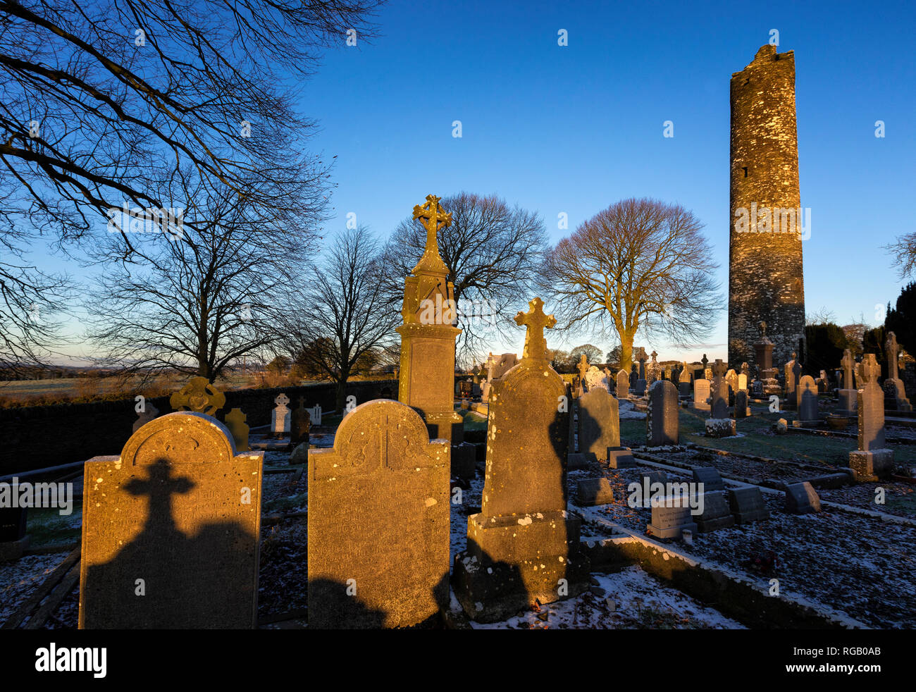 Winter scene at Monasterboice, County Louth, Ireland Stock Photo - Alamy