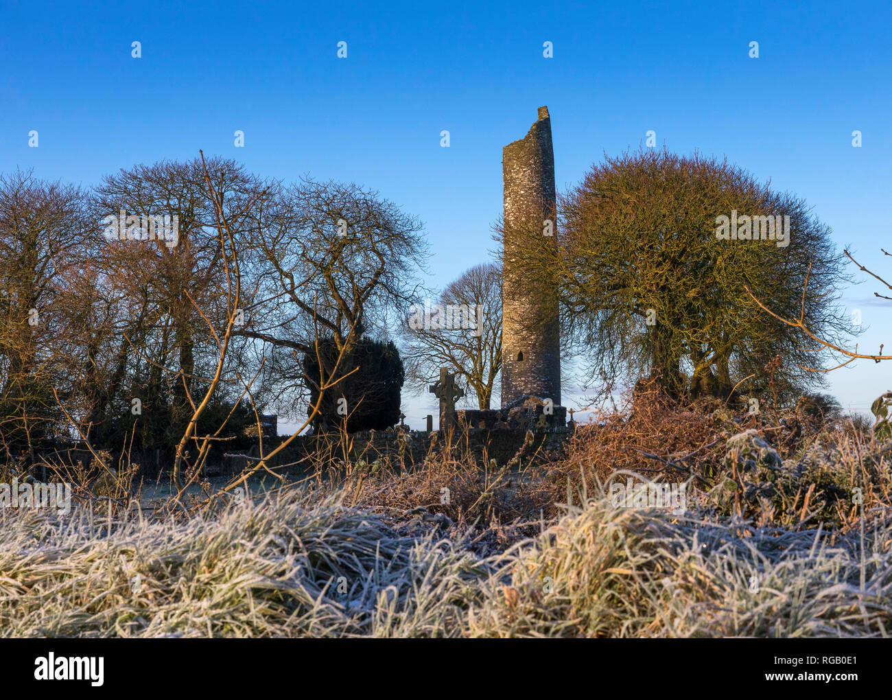 Winter scene at Monasterboice, County Louth, Ireland Stock Photo - Alamy