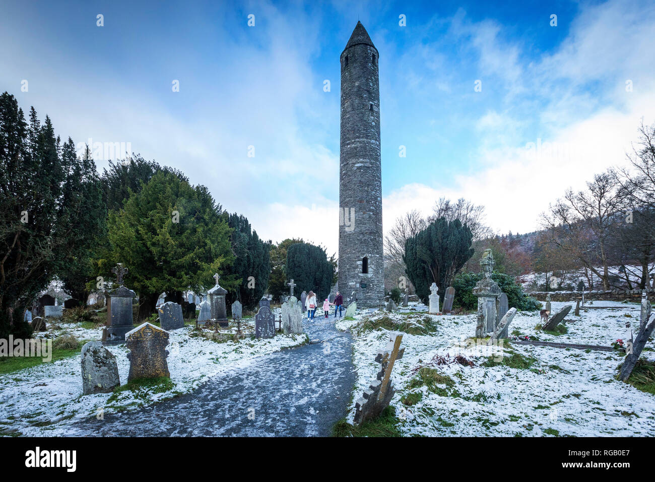 Winter snow scenes at Glendalough, Wicklow National Park, Ireland Stock ...