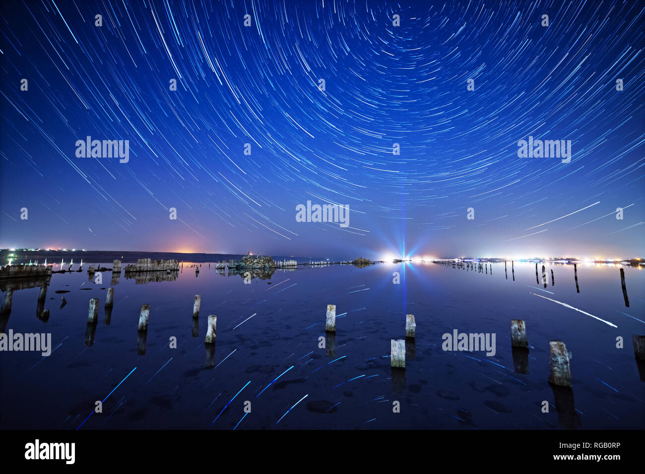 Lake at night Stock Photo - Alamy