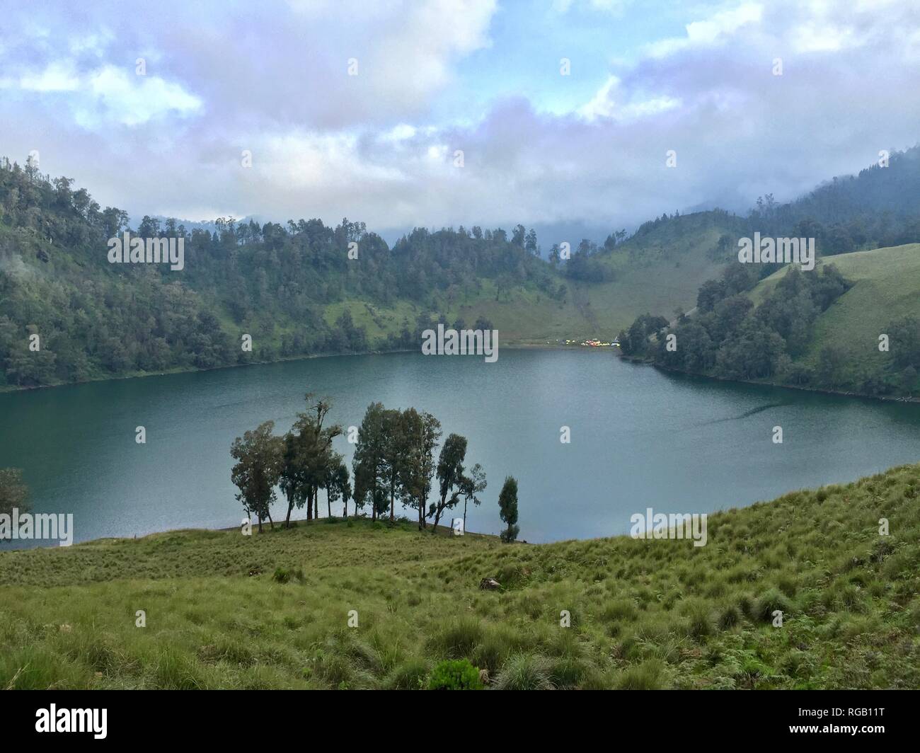 Beautiful Ranu Kumbolo in Semeru Tengger National Park,Indonesia Stock ...