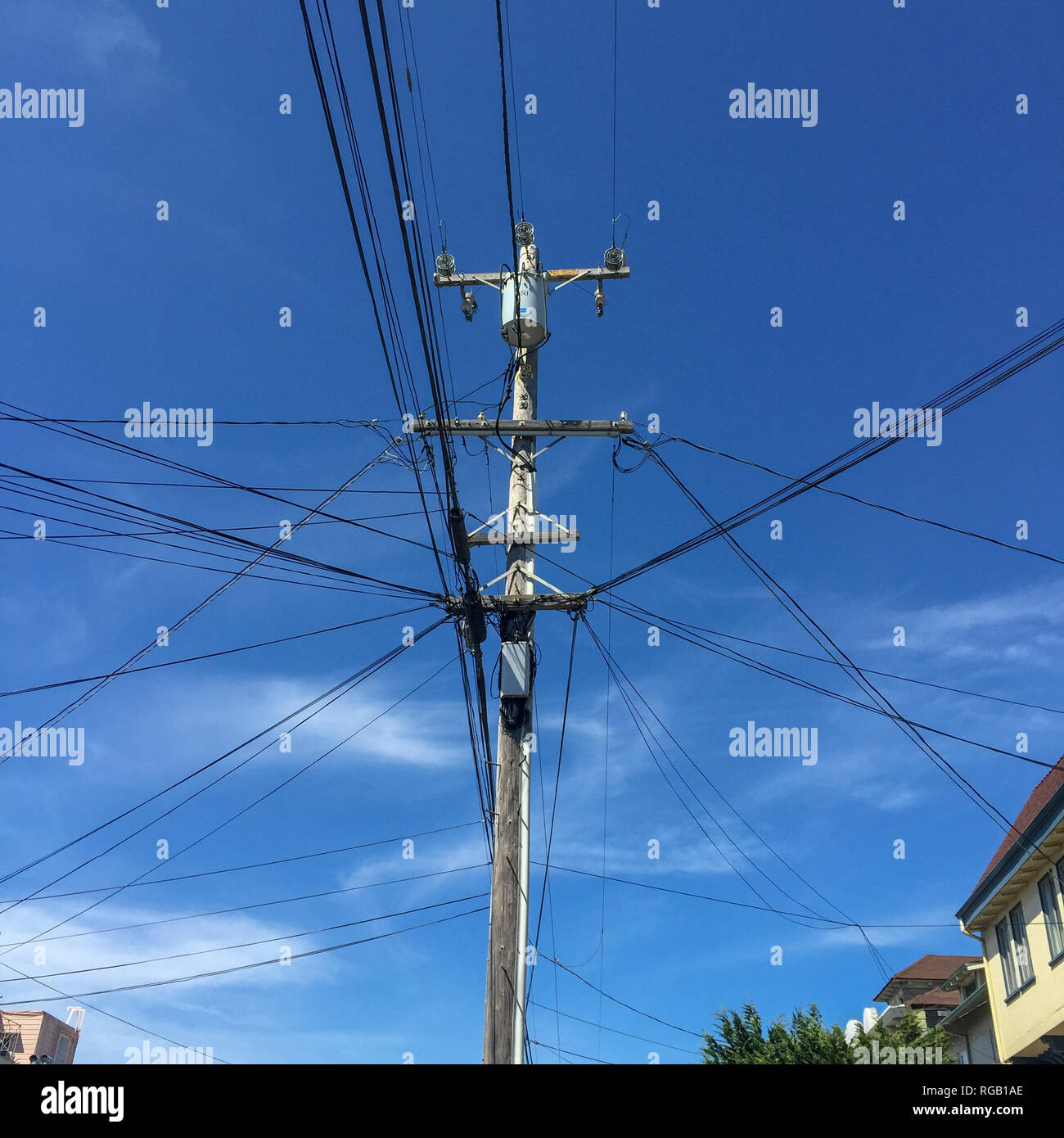 electricity pole in the streets of San Francisco Stock Photo - Alamy
