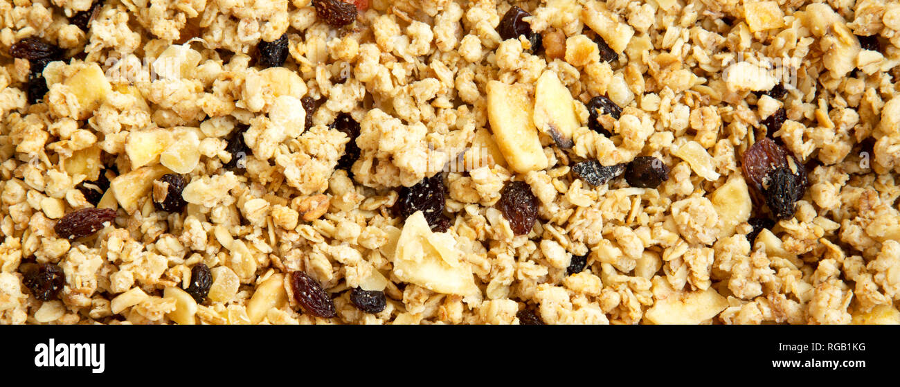 Fruit granola background, closeup Stock Photo - Alamy