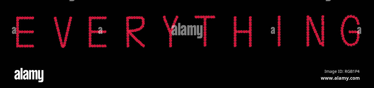 Fine art still life color image of the word everything constructed from ...