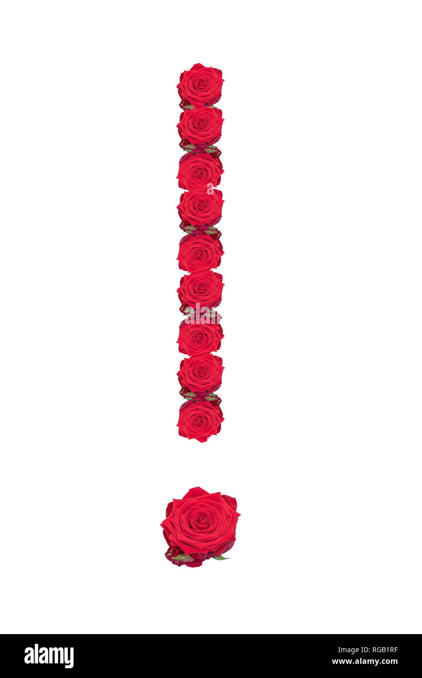 Fine art still life color image of an exclamation mark constructed from ...