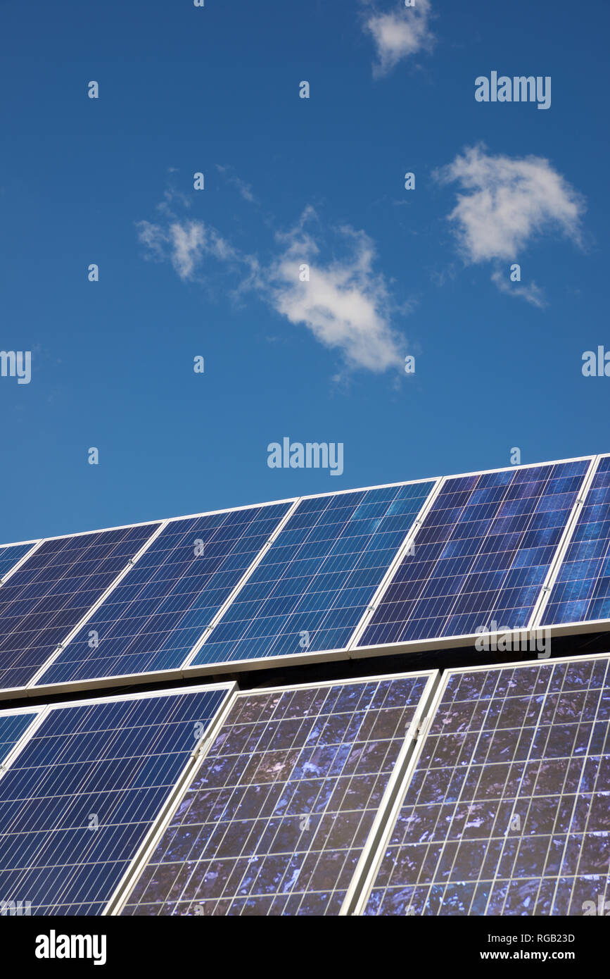 Detail of a photovoltaic panel for renewable electric production Stock ...