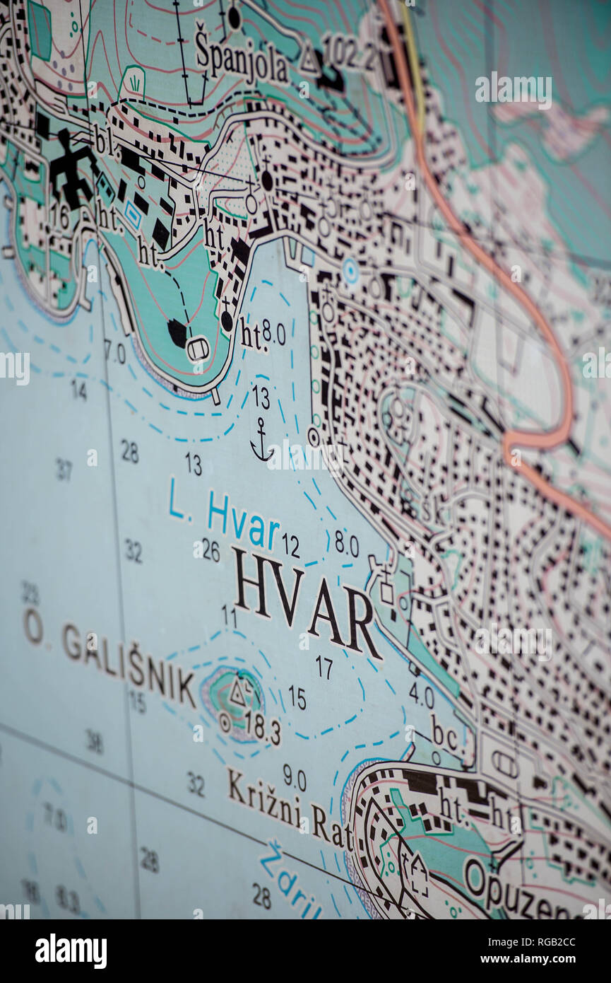 Friday 31 August 2018 Pictured: Detail of Map of Hvar Re: General Views ...