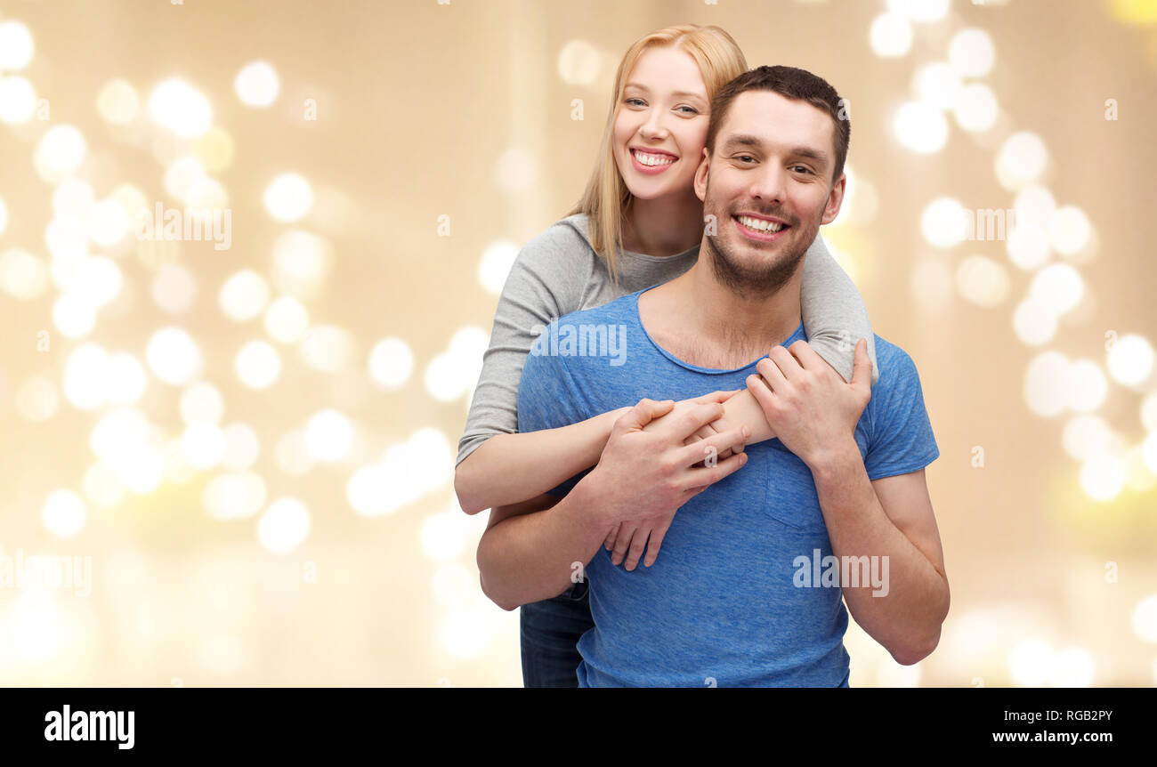 Young hispanic couple hugging hi-res stock photography and images - Alamy