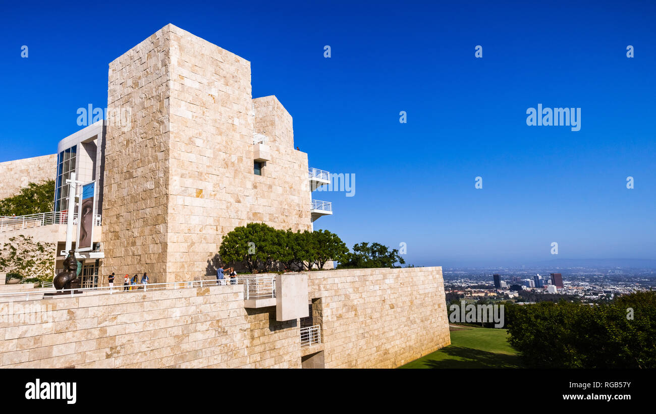 June 8, 2018 Los Angeles / CA / USA - Medieval looking building covered ...