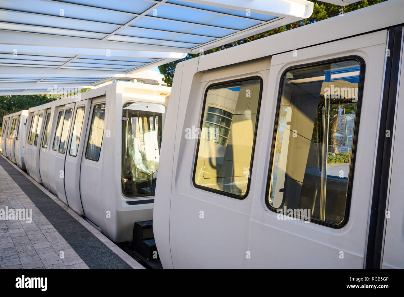 June 8, 2018 Los Angeles / CA / USA - The Getty Center Tram is an Otis ...