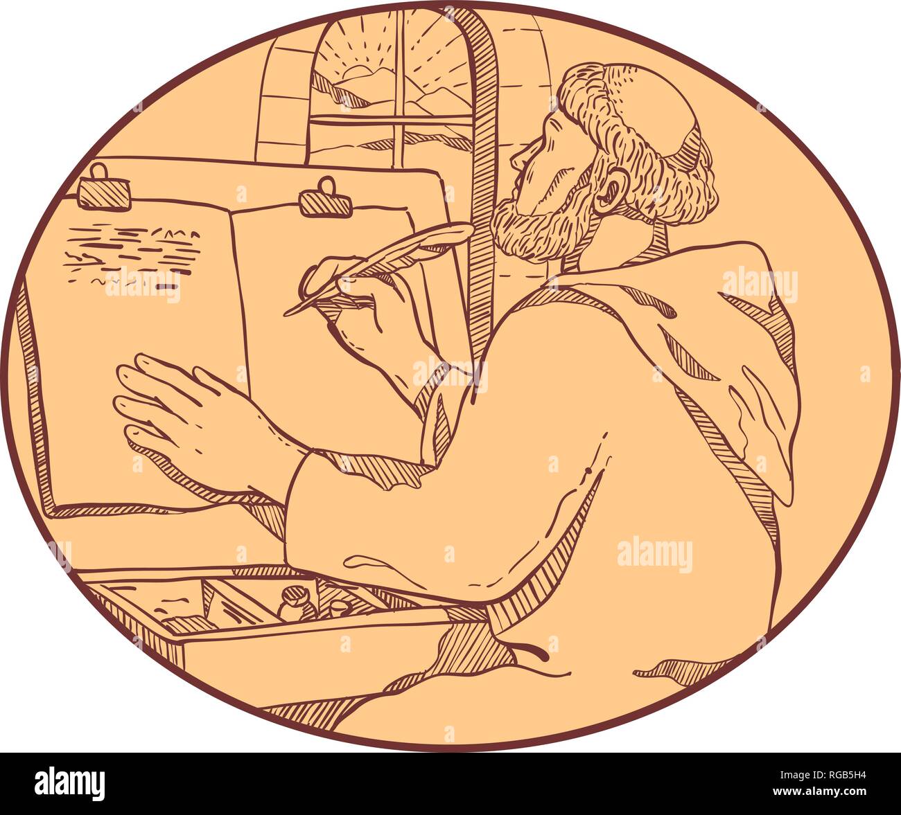 Medieval priest manuscript Stock Vector Images - Alamy