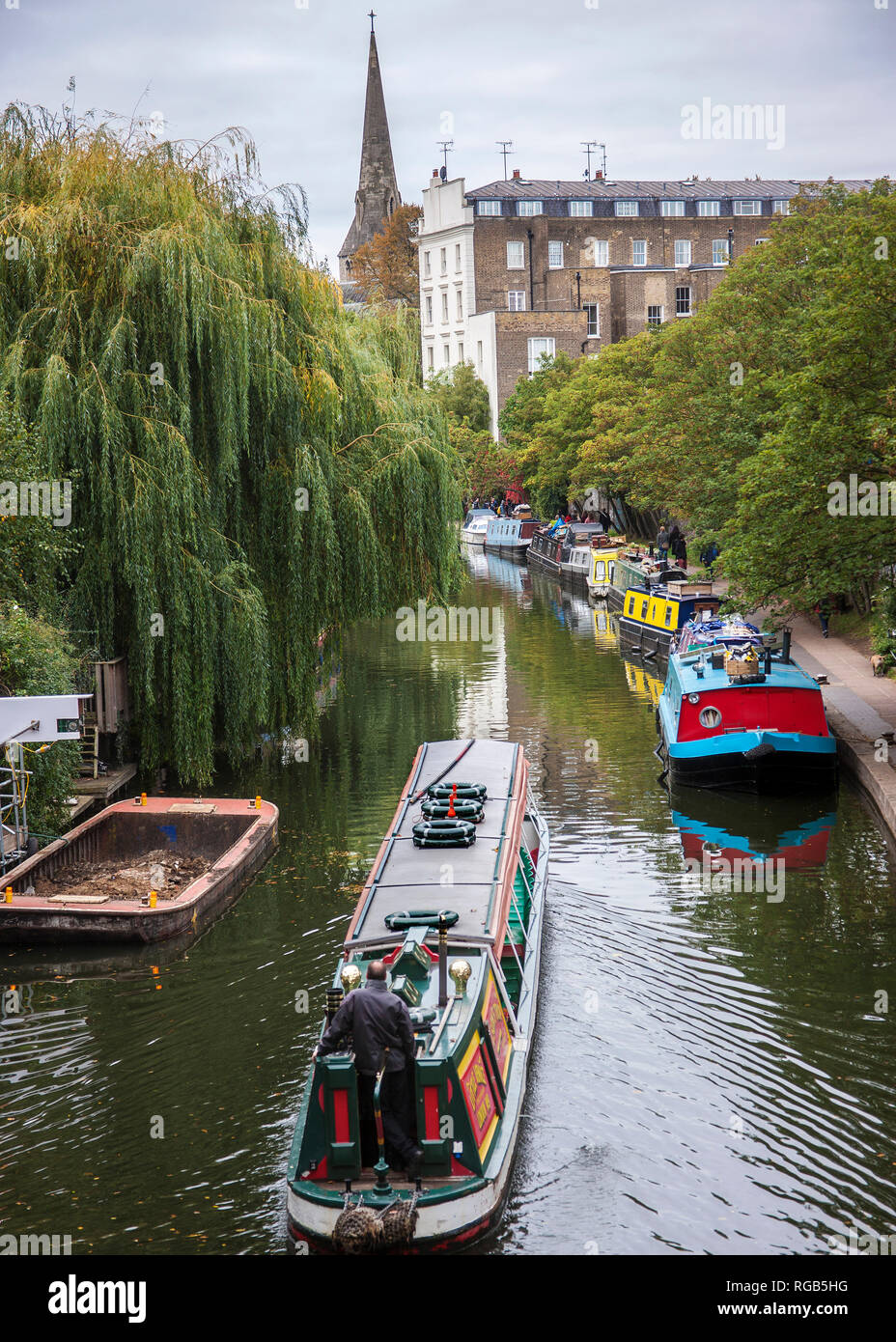 a narrow boat on regent's canal primrose hill london Stock Photo - Alamy