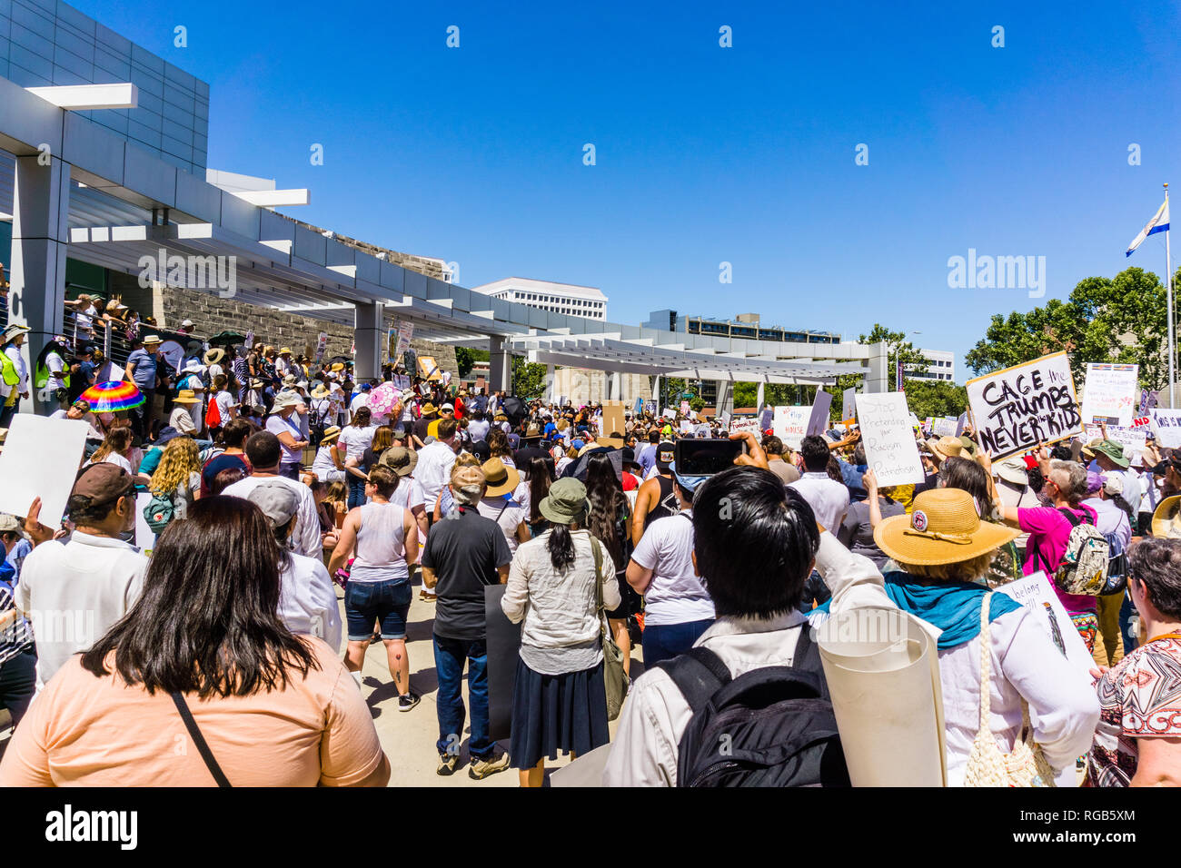 Front carrying banners hi-res stock photography and images - Alamy