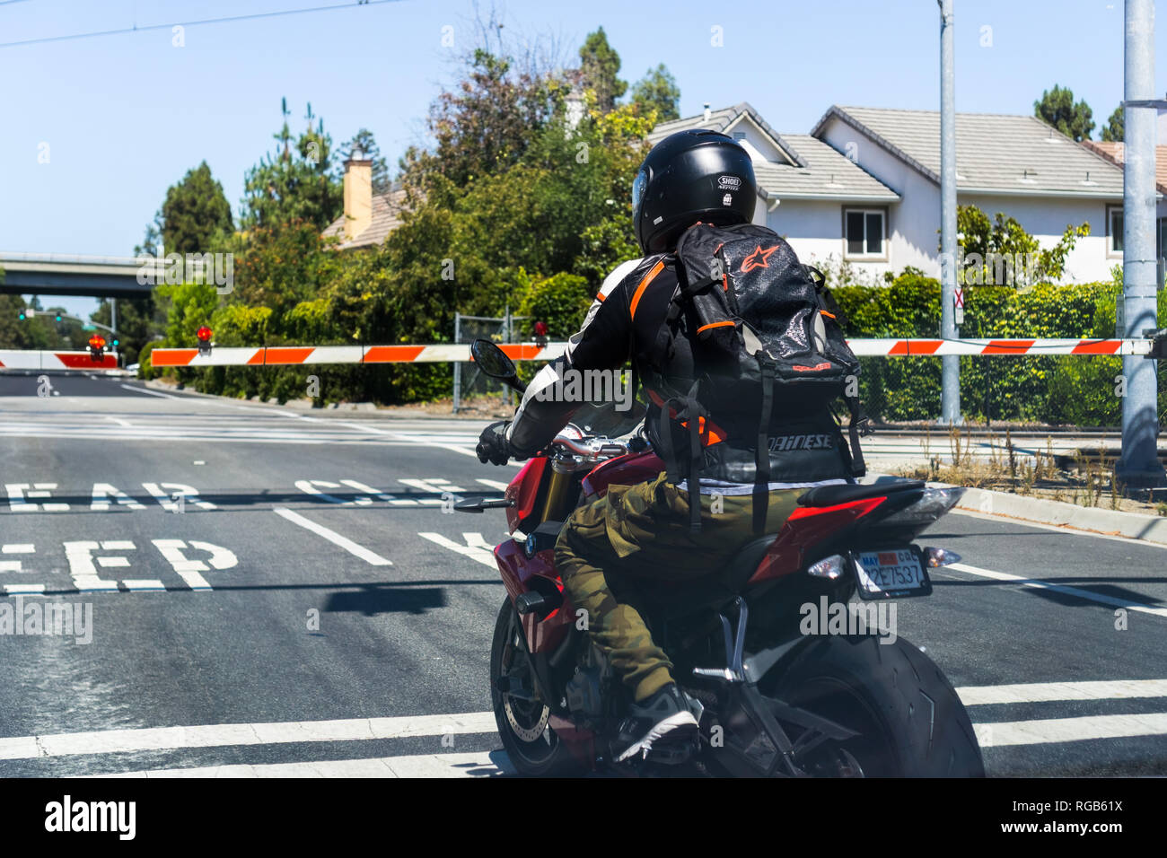 Motorcycle barrier hi-res stock photography and images - Alamy