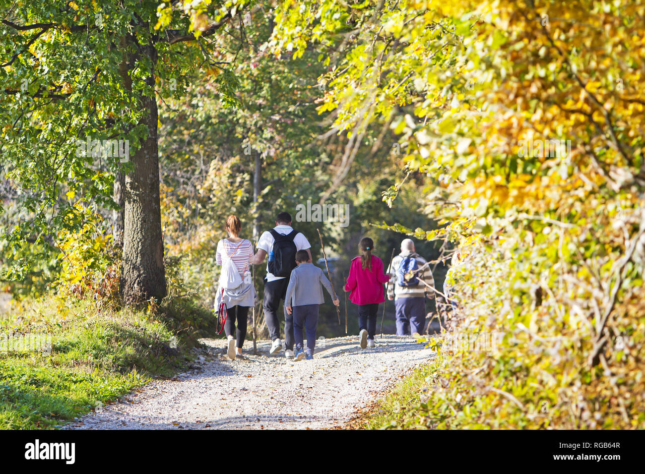 Group walking in park autumn hi-res stock photography and images - Alamy