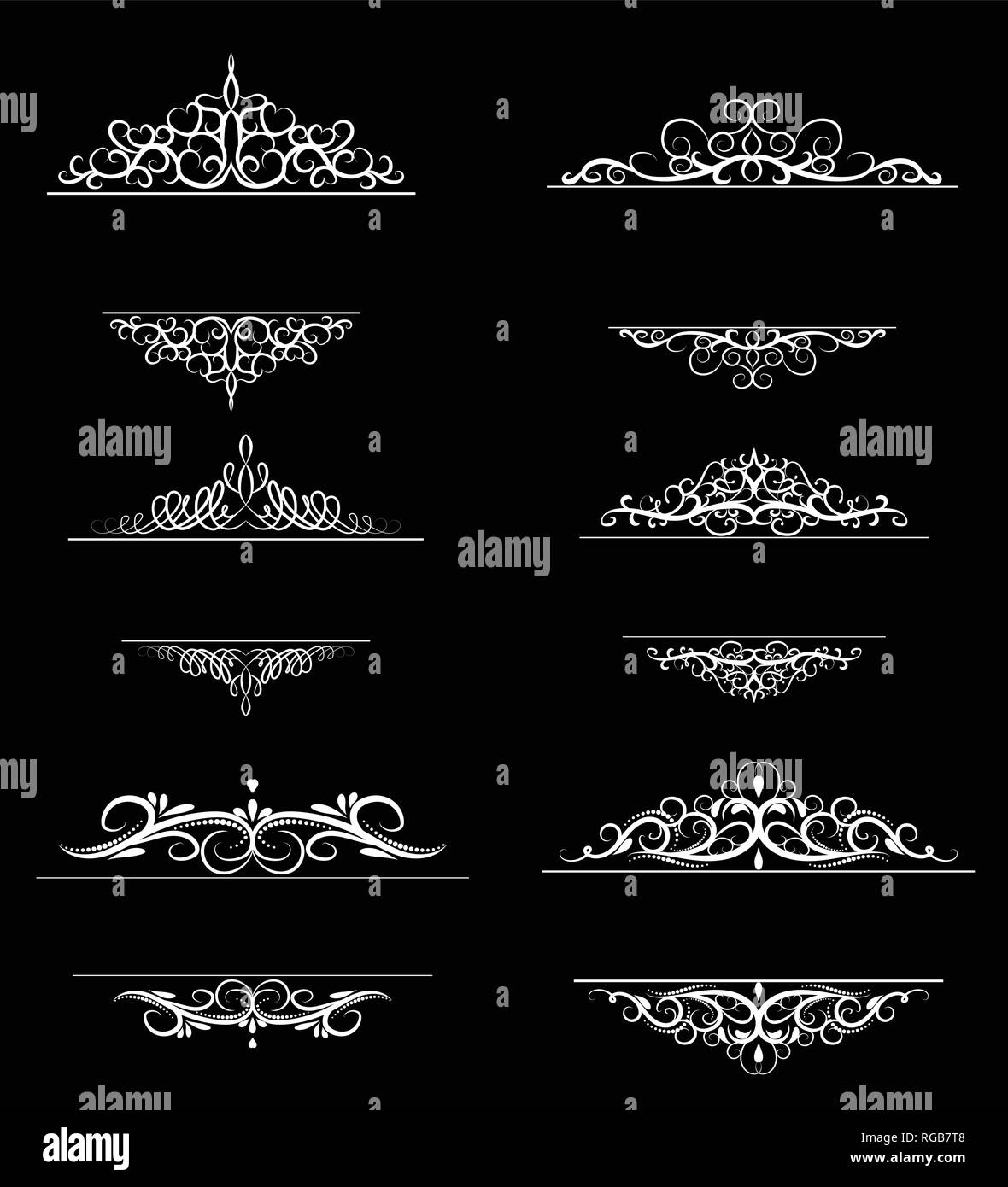Vintage vector swirl frame set Stock Vector Image & Art - Alamy