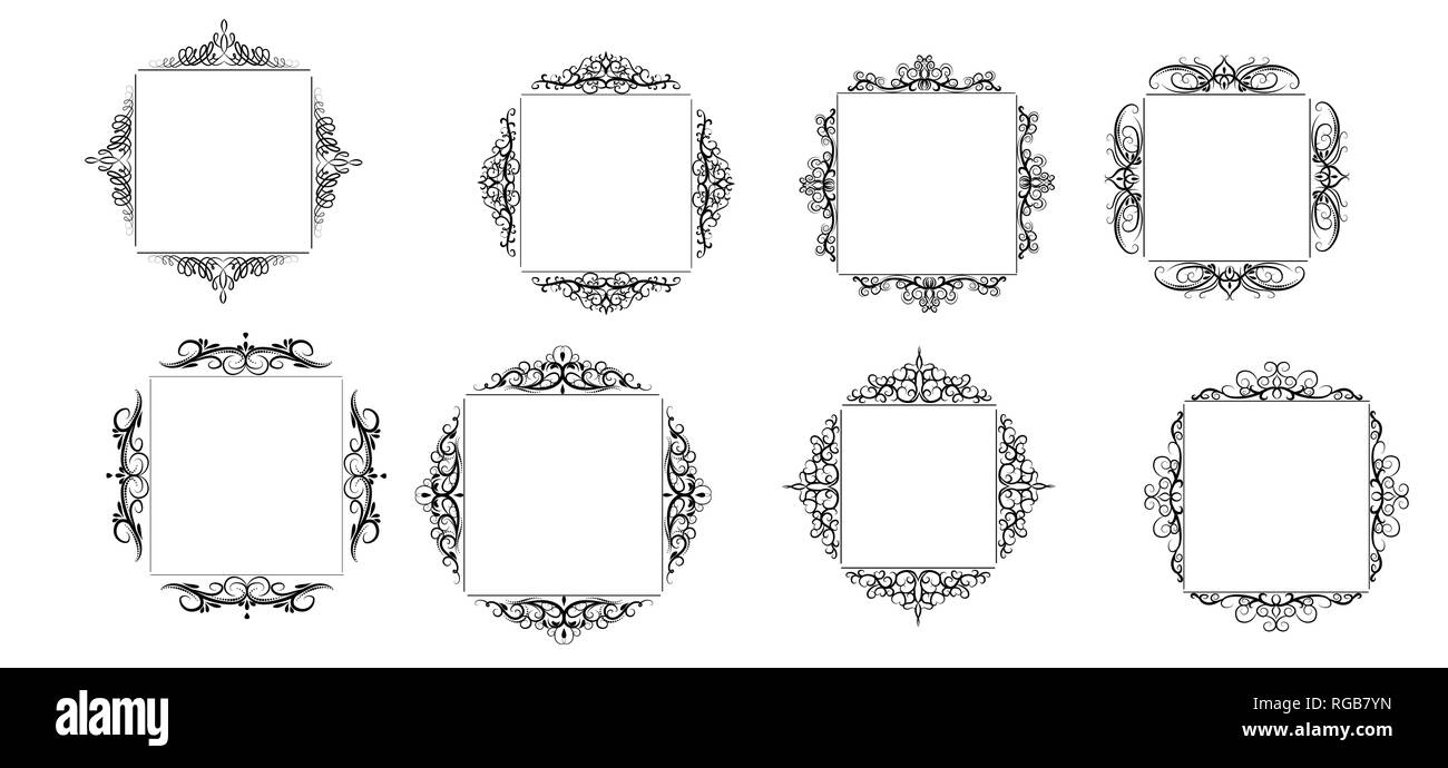 Vintage vector swirl frame set Stock Vector Image & Art - Alamy