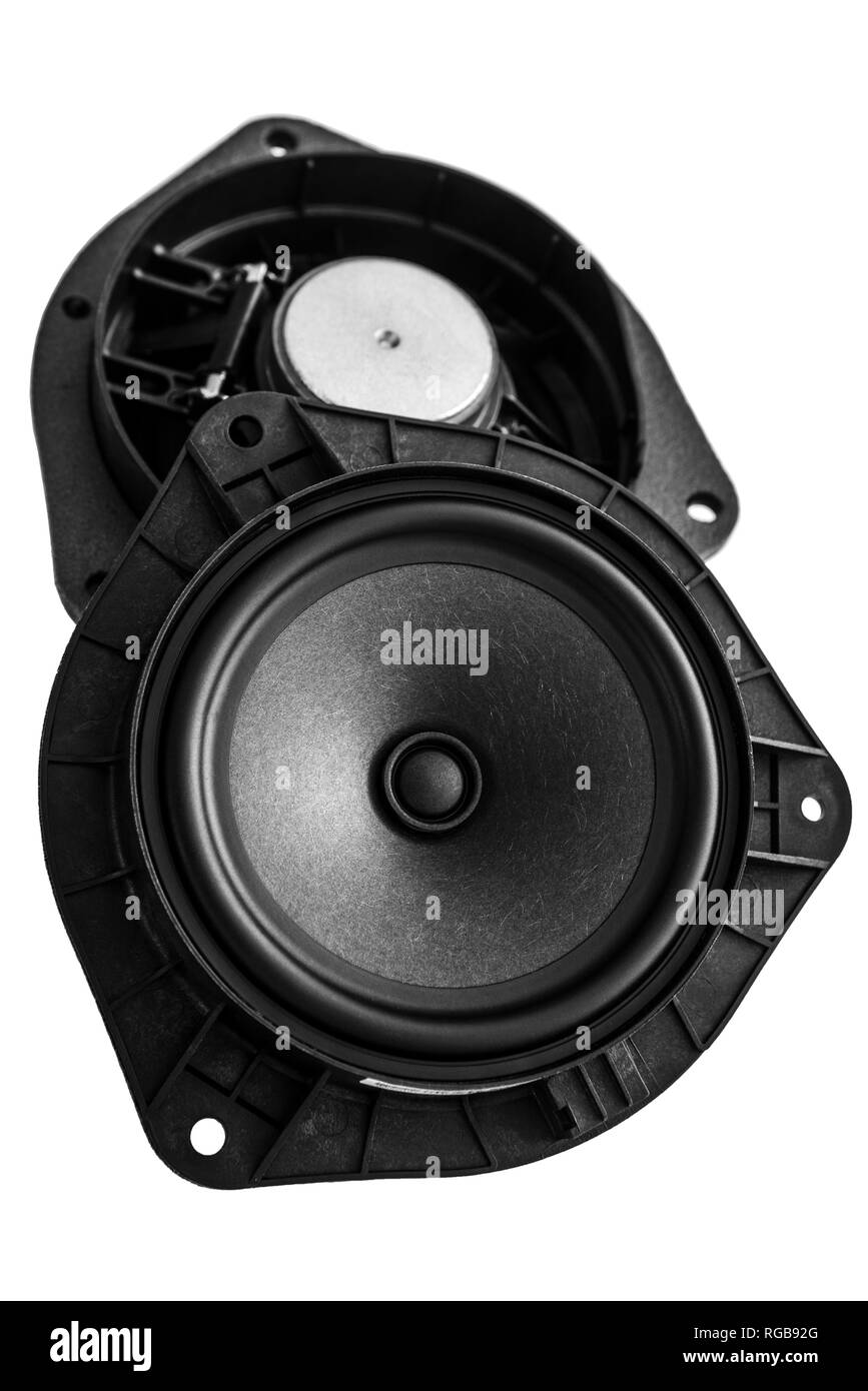 car acoustic speaker isolated on white background Stock Photo - Alamy