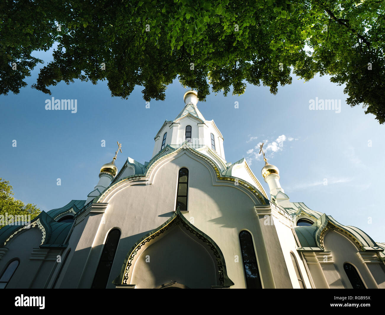 Low angle of the newly constructed Russian Orthodox Church of All ...