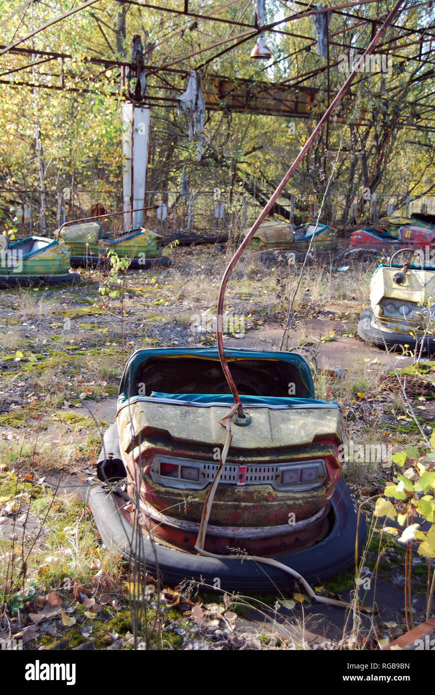 The abandoned streets and buildings in the town of Pripyat in the ...