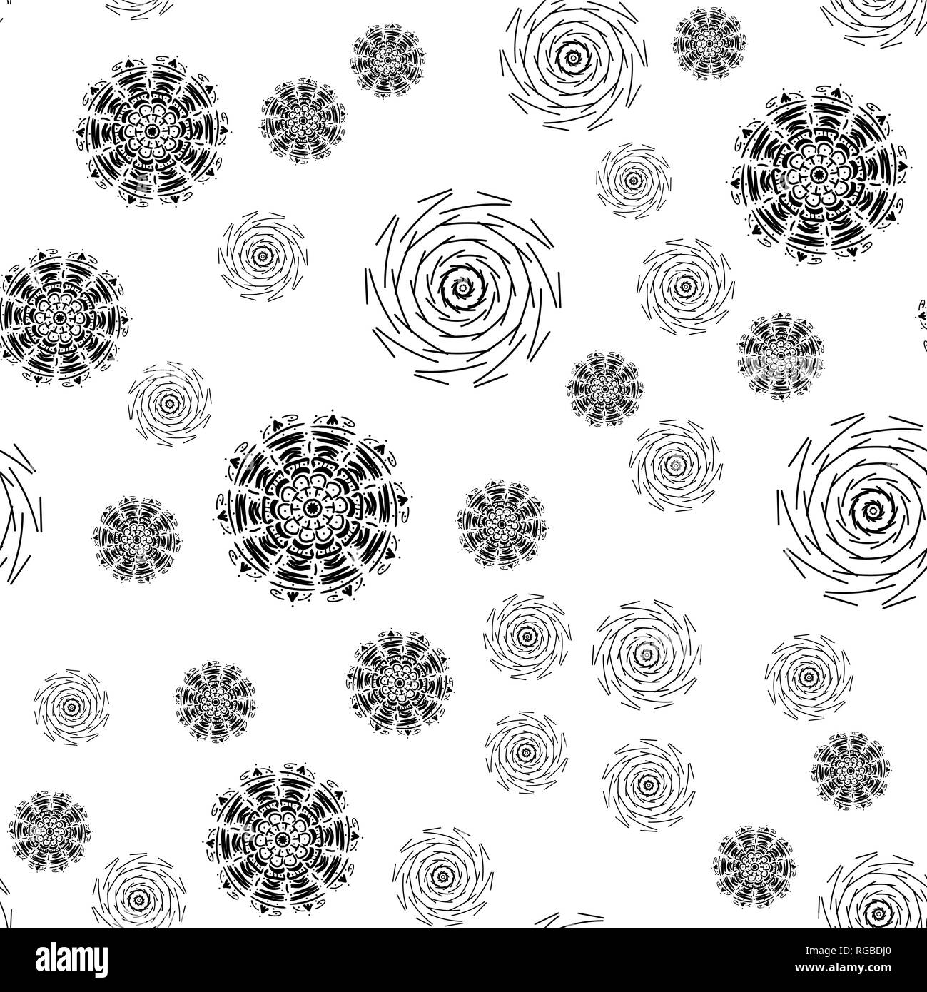 Mandala tile Black and White Stock Photos & Images - Alamy