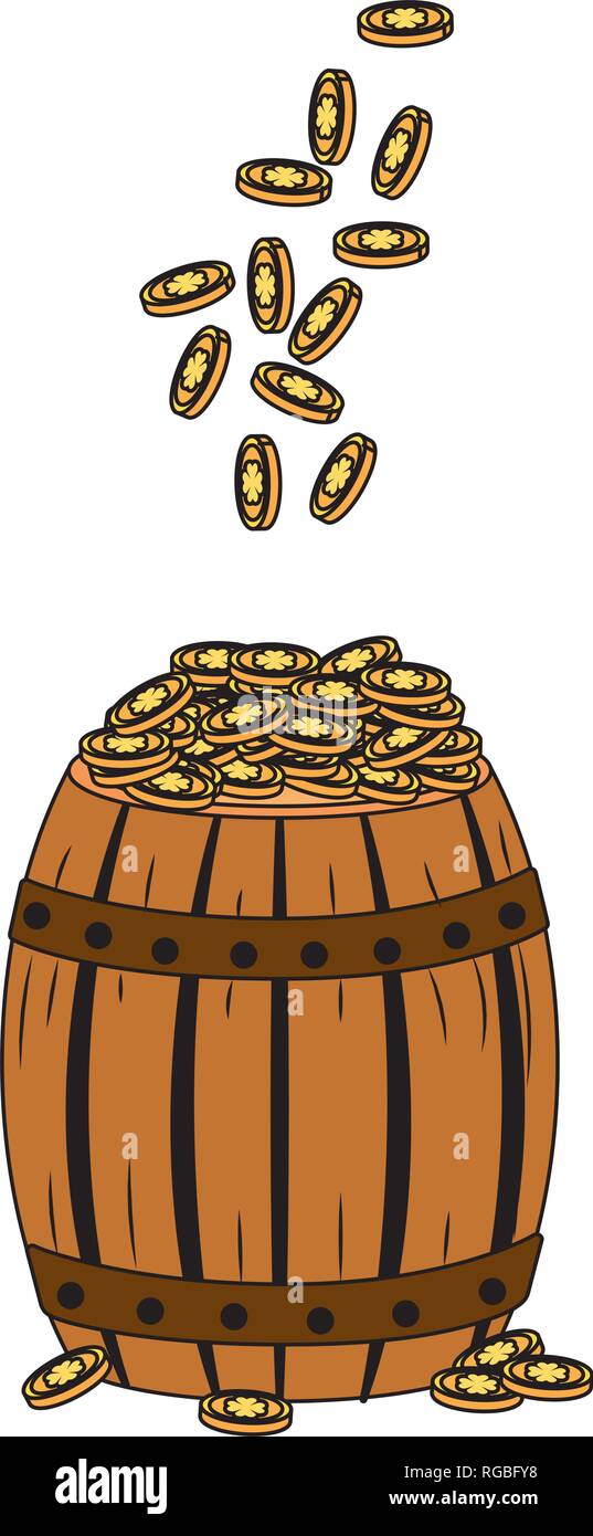 Wooden barrel coins Stock Vector Images - Alamy