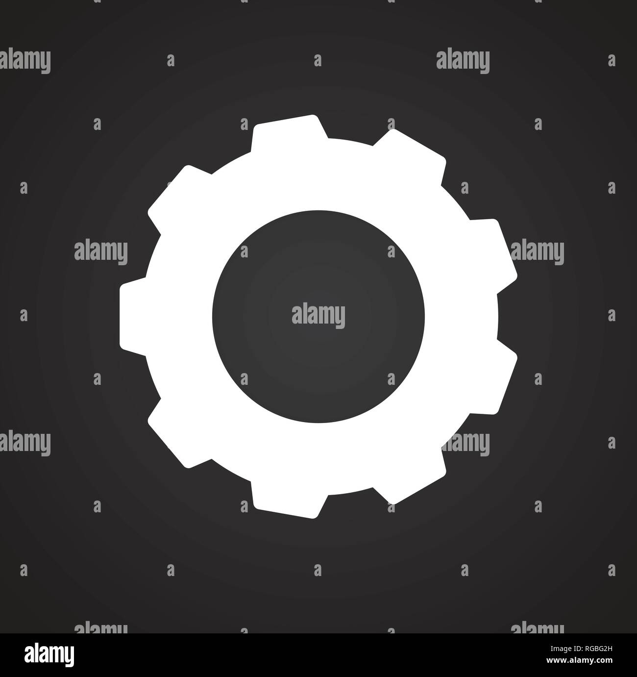 Gear icon on black background for graphic and web design, Modern simple ...